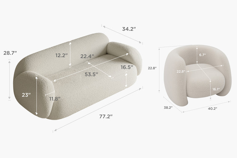Dori Boucle Sofa With Minimalist Design | Acanva – Acanva Home