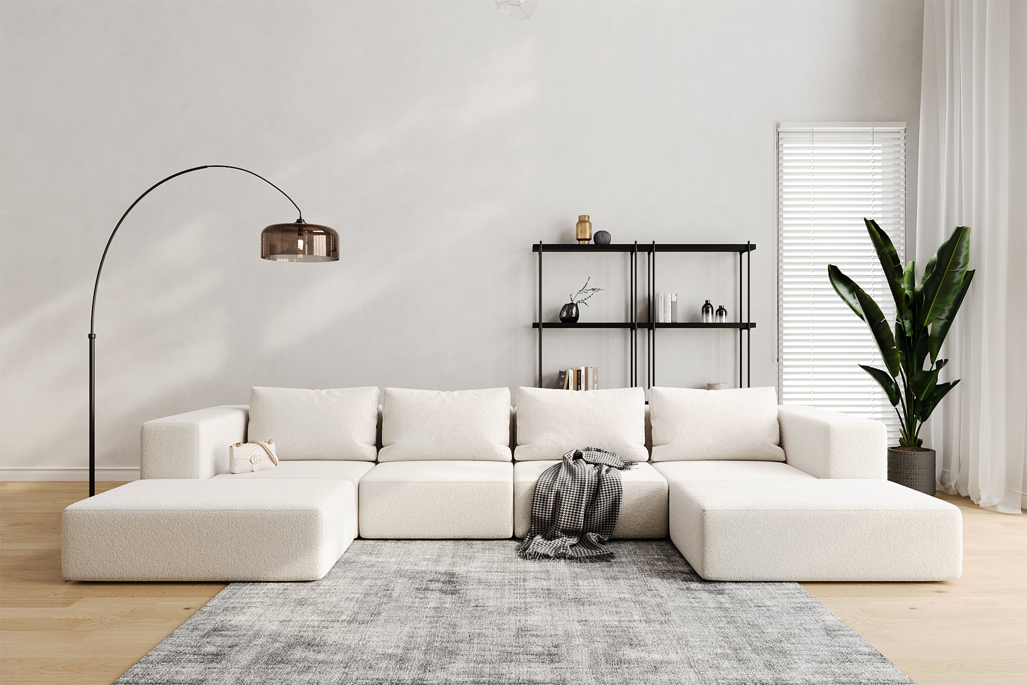 Atlas Extra Large Slipcover Modular Reversible Floor Sectional Sofa By ...