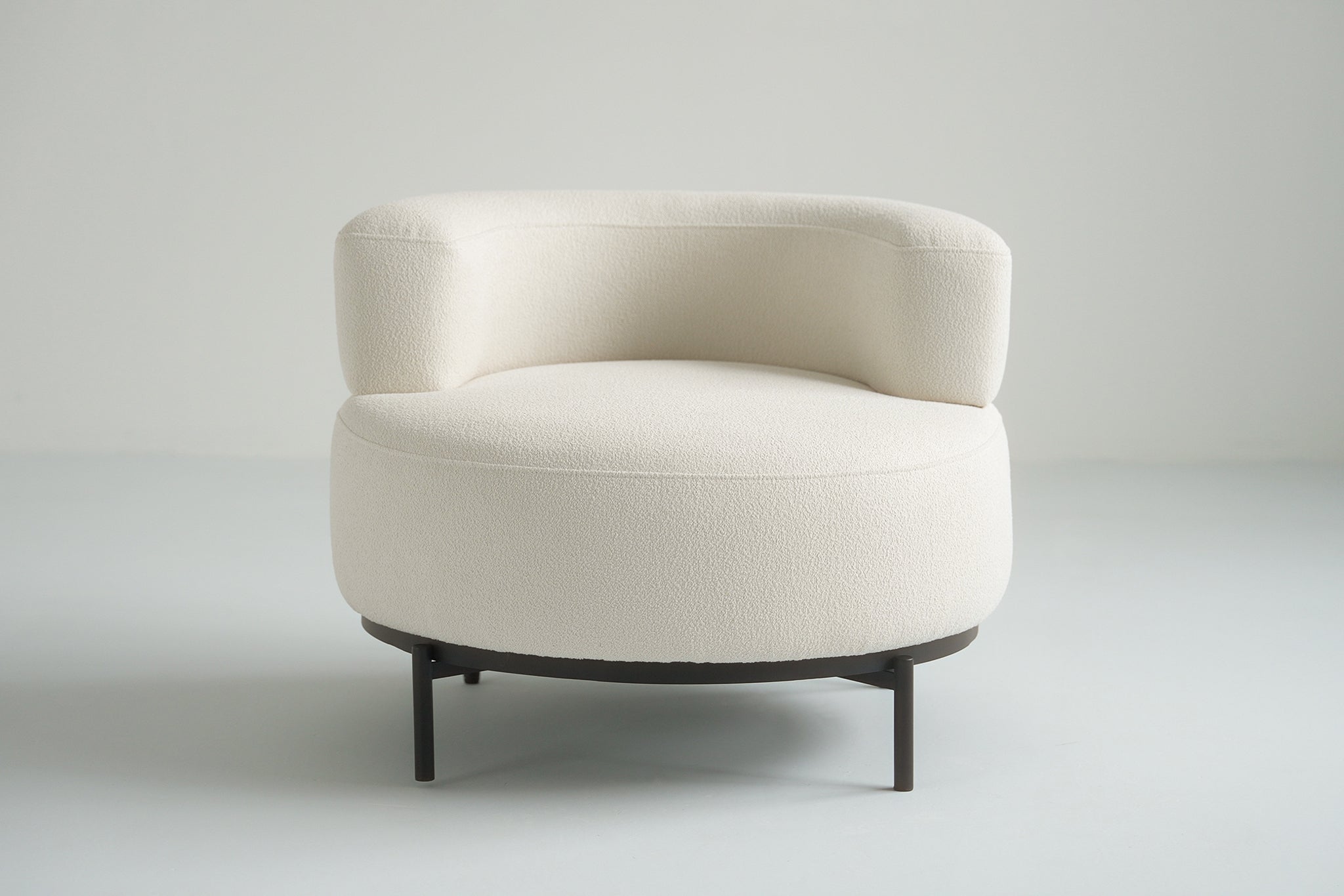 Orla Boucle Round Lounge Chair and Ottoman by Acanva – Acanva Home