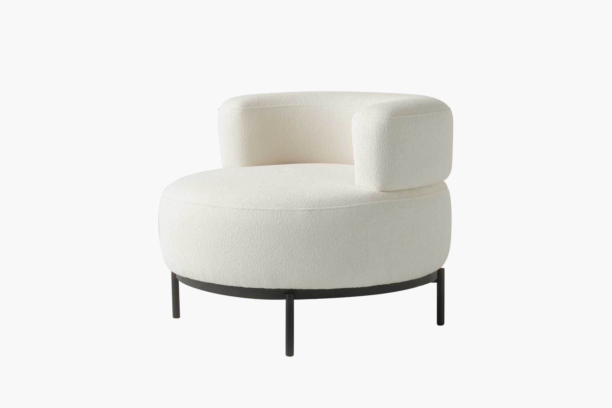 Orla Boucle Round Lounge Chair and Ottoman by Acanva – Acanva Home